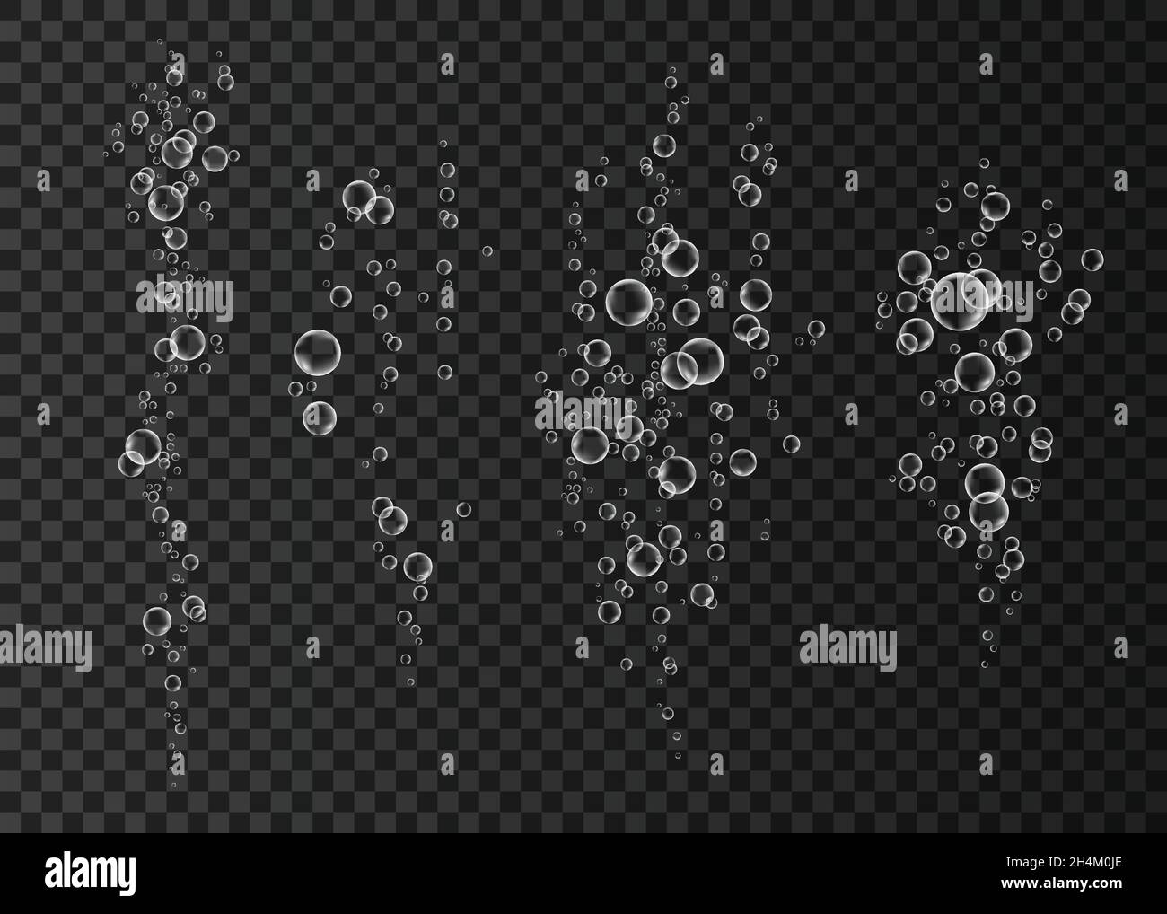 Underwater fizzing air bubbles stream. Fizzy sparkles in water, sea, aquarium, ocean. Soda pop ...