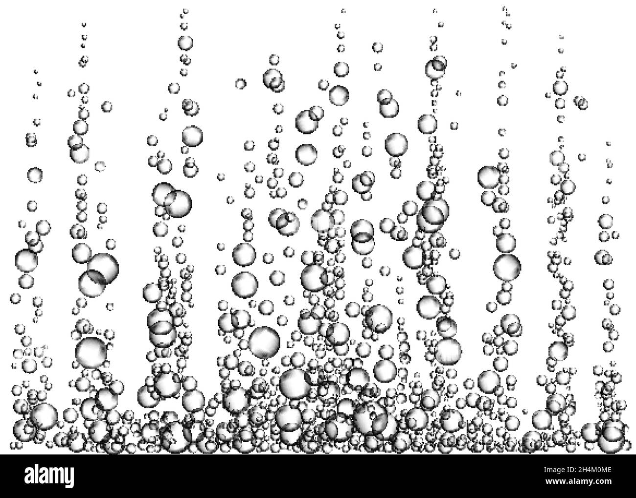 Soda pop. Underwater fizzing air bubbles on white background. Fizzy ...