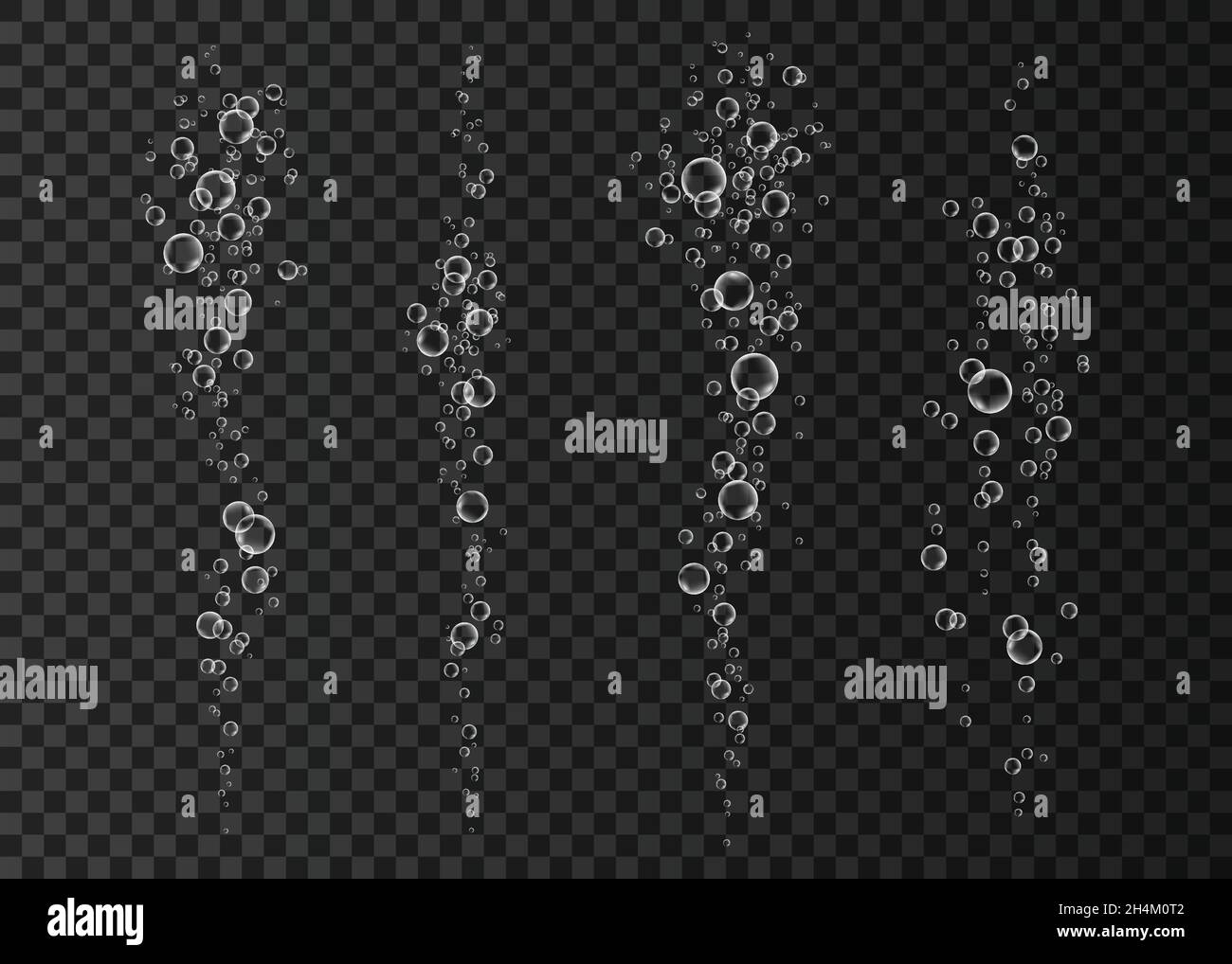 Realistic effervescent drink texture. Underwater fizzing air bubbles. Fizzy sparkles in water ...