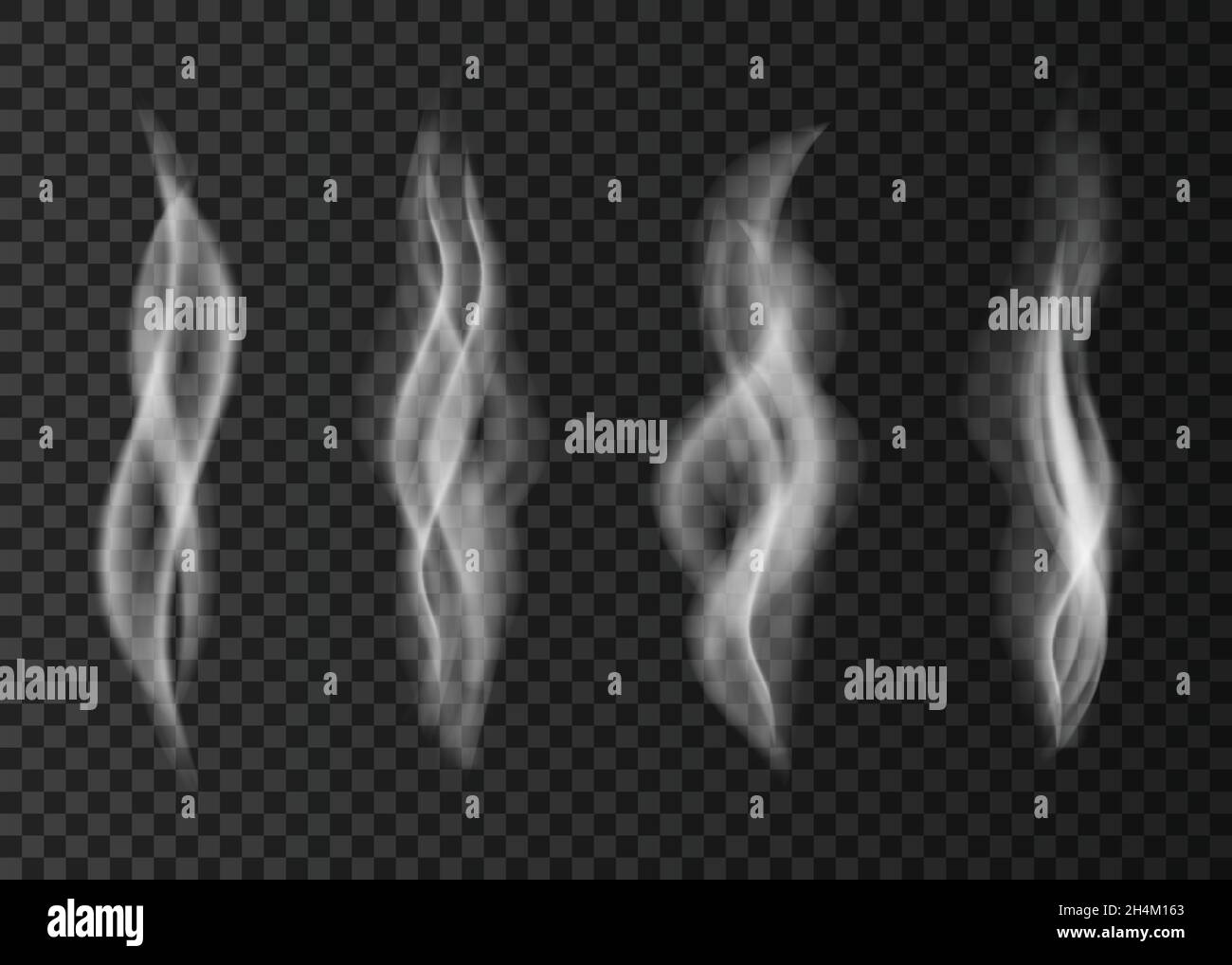 Steam from a cup of coffee or tea. Smell. White cigarette smoke ...