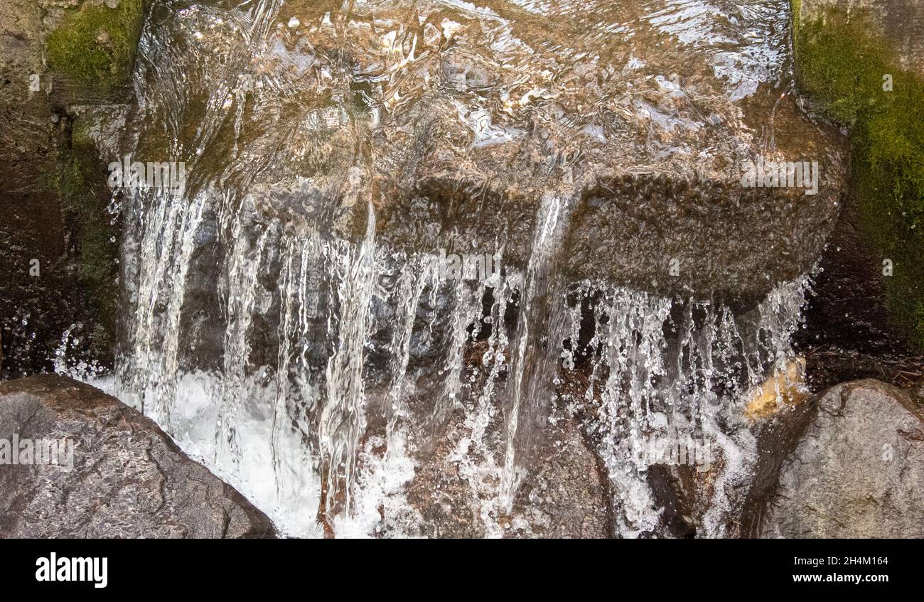 Waterfall mountain view close up. Mountain river waterfall landscape ...
