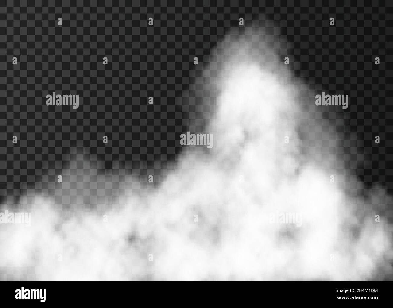 White fire smoke isolated on transparent background. Steam special ...