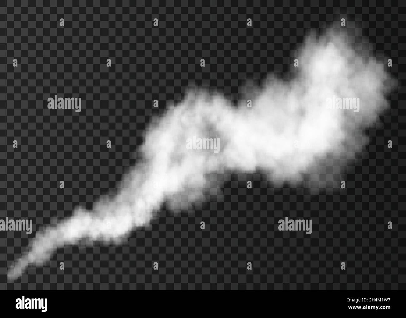 Realistic white smoke puff isolated on transparent background. Steam ...