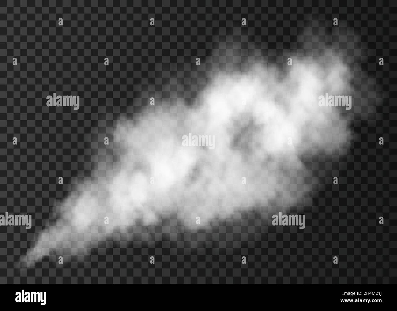 White smoke puff isolated on transparent background. Steam explosion ...
