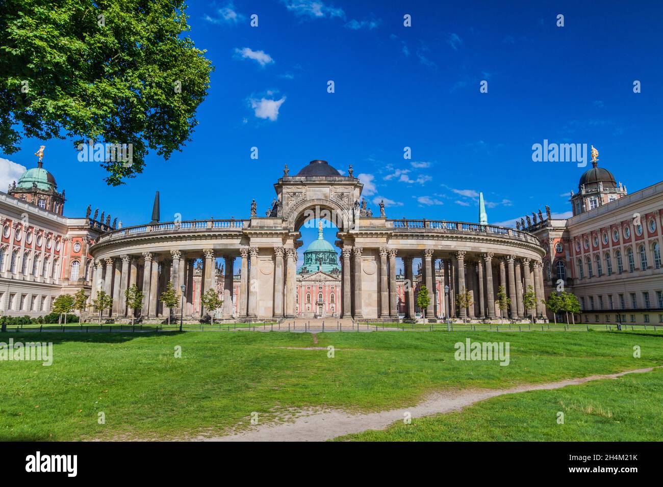 Colonnade at the New Palace in Sanssouci park in Potsdam, Germany Stock ...