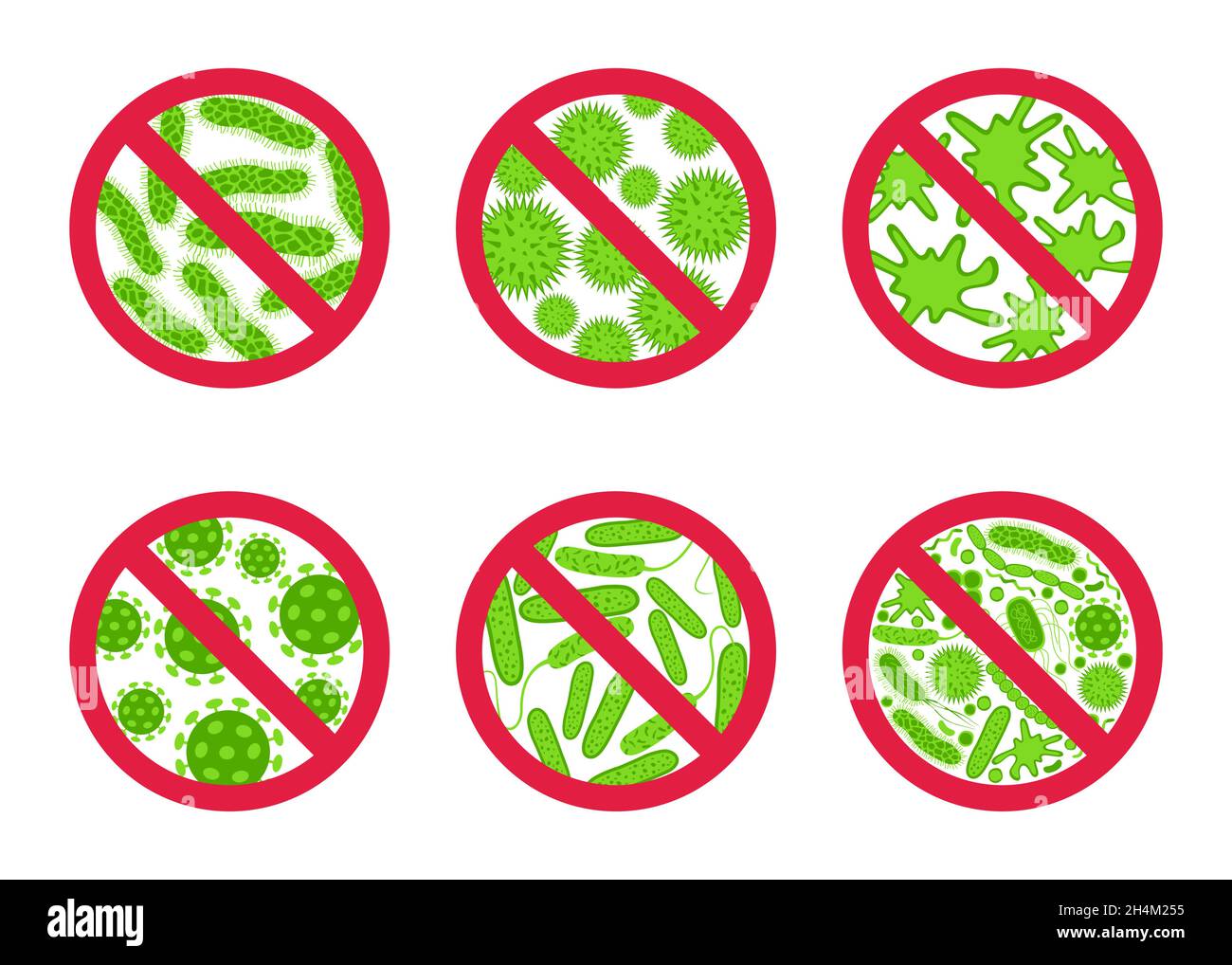 Antibacterial and antiviral defence icon. Stop bacteria and viruses ...