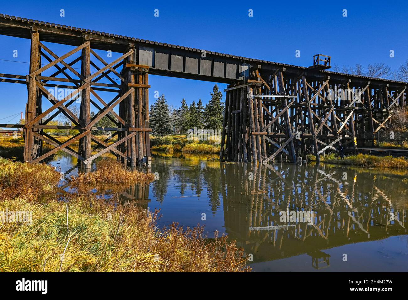 Canadian Northern Railways trestle bridge spans Sturgeon River, St ...