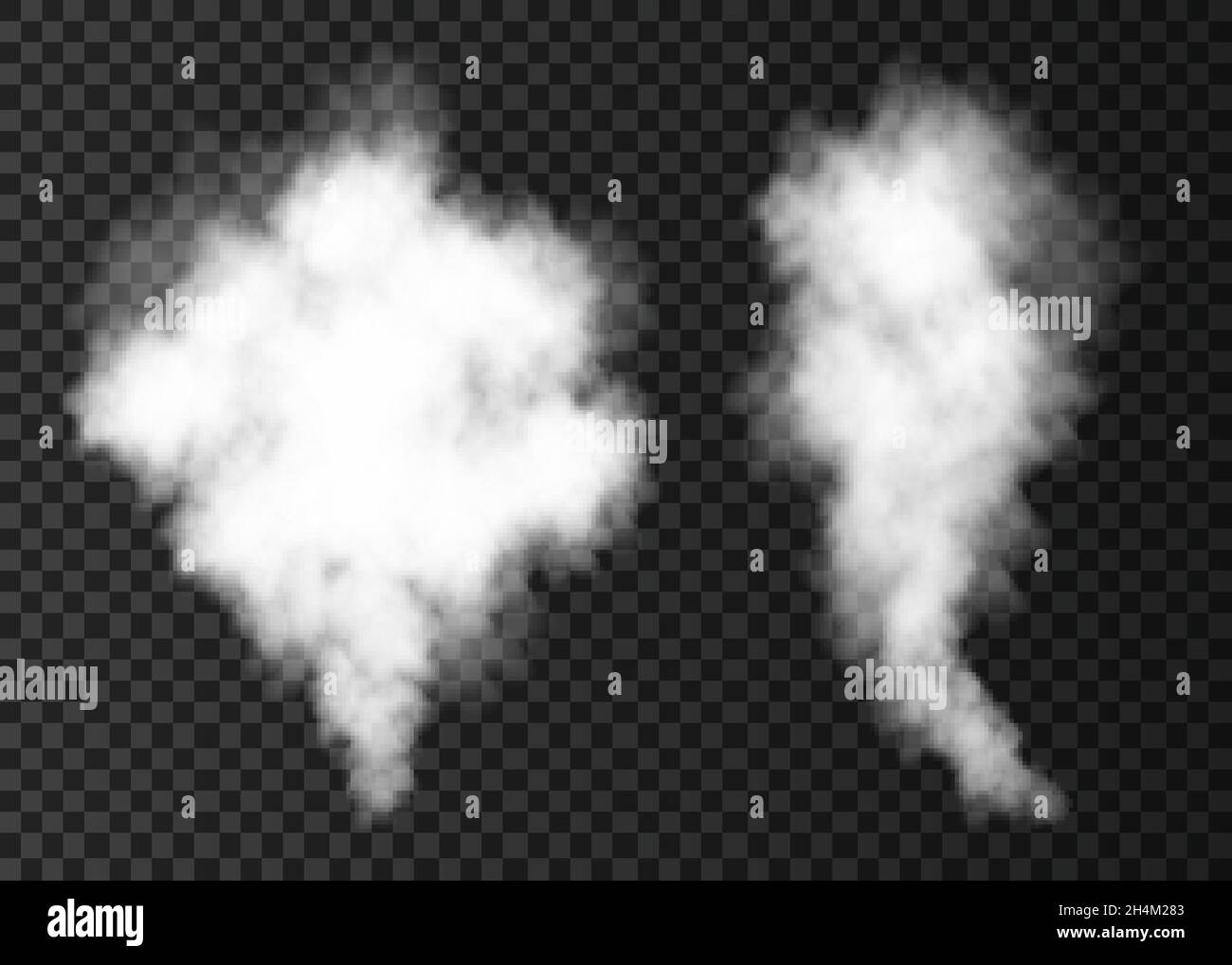 White smoke burst isolated on transparent background. Steam explosion ...