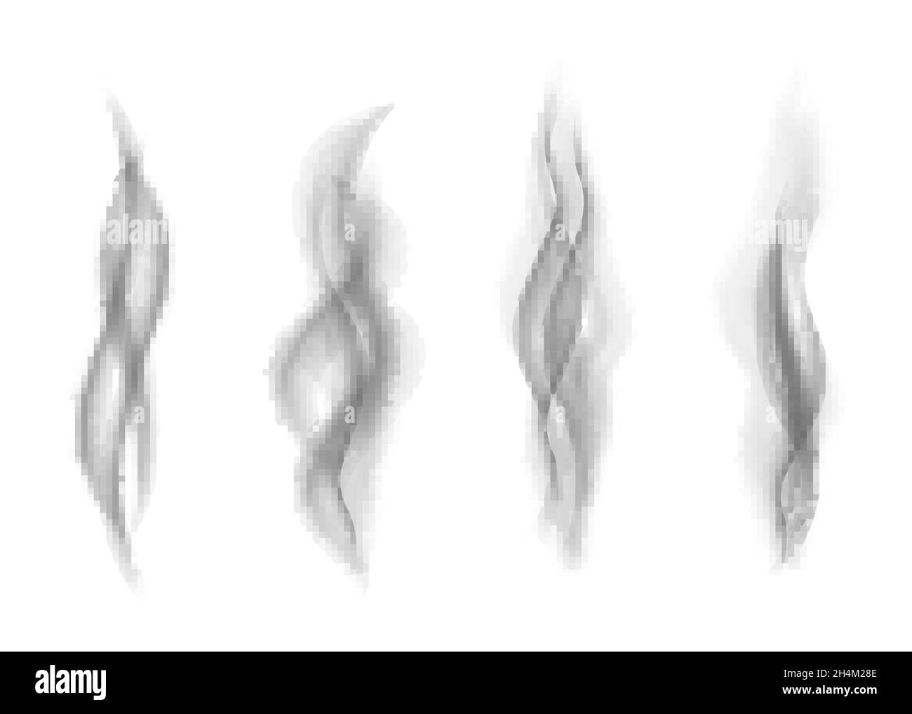 Realistic gray smoke isolated on white background. Dark steam. Smog ...