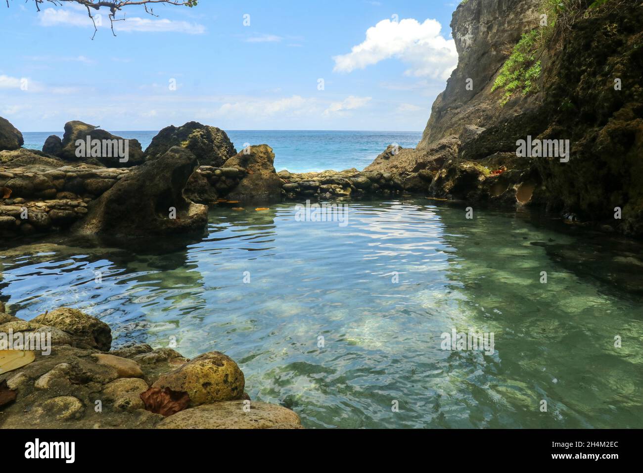 Natural pool from the sea water in Nusa Penida Island, Bali Stock Photo ...