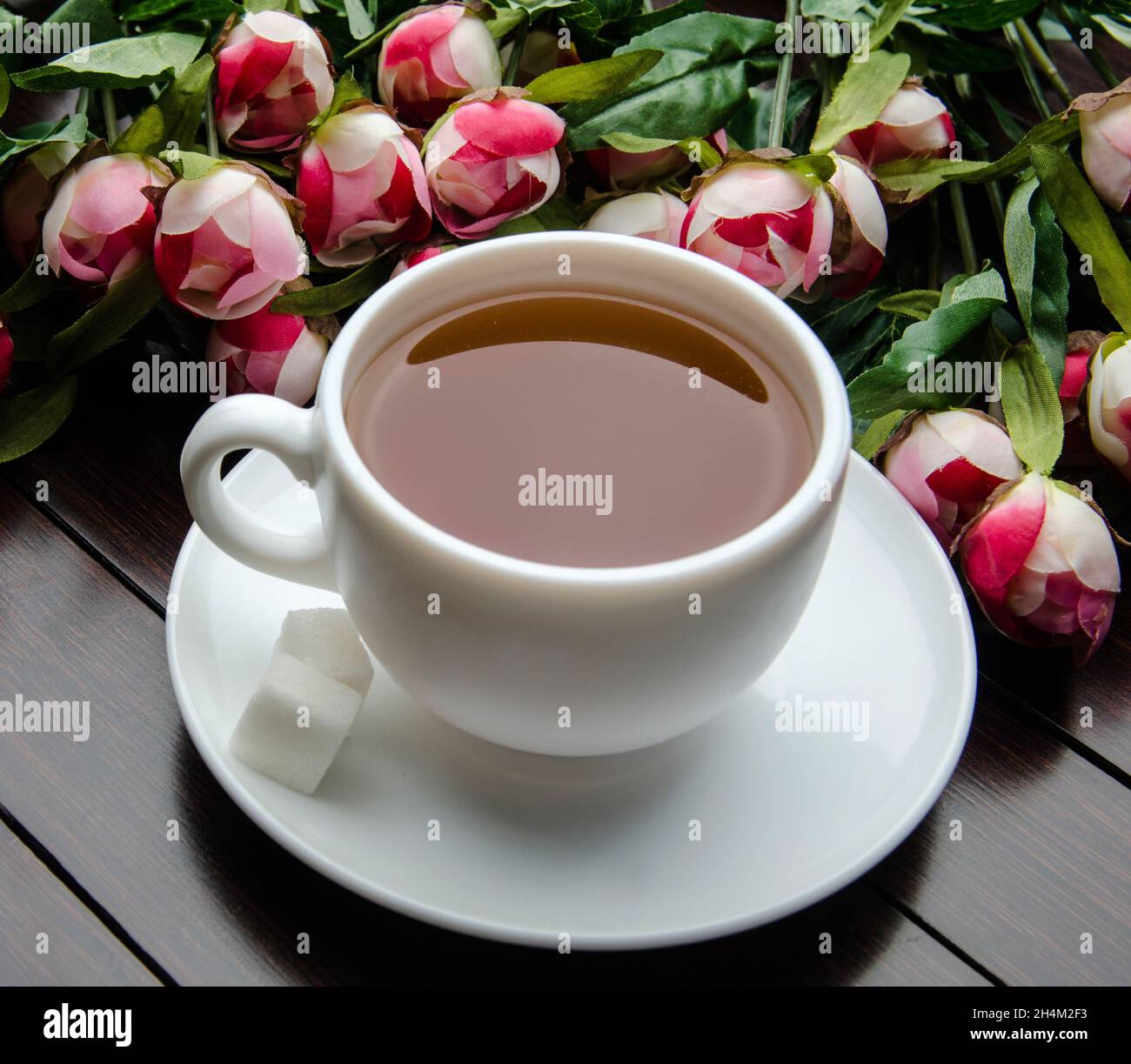 The cup of tea in catering concept Stock Photo - Alamy