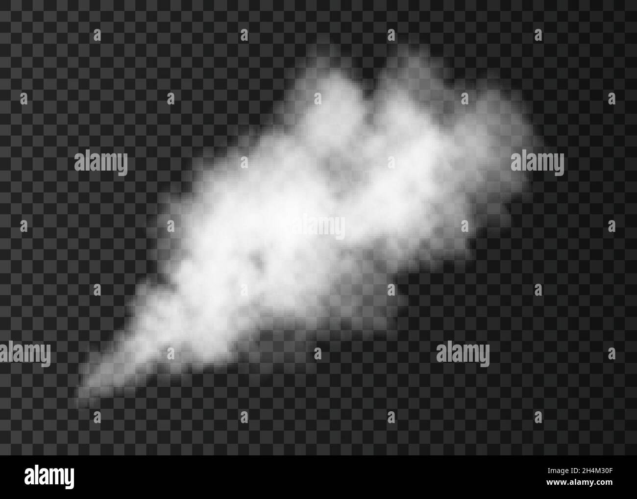 Smoke puff isolated on transparent background. White steam explosion ...