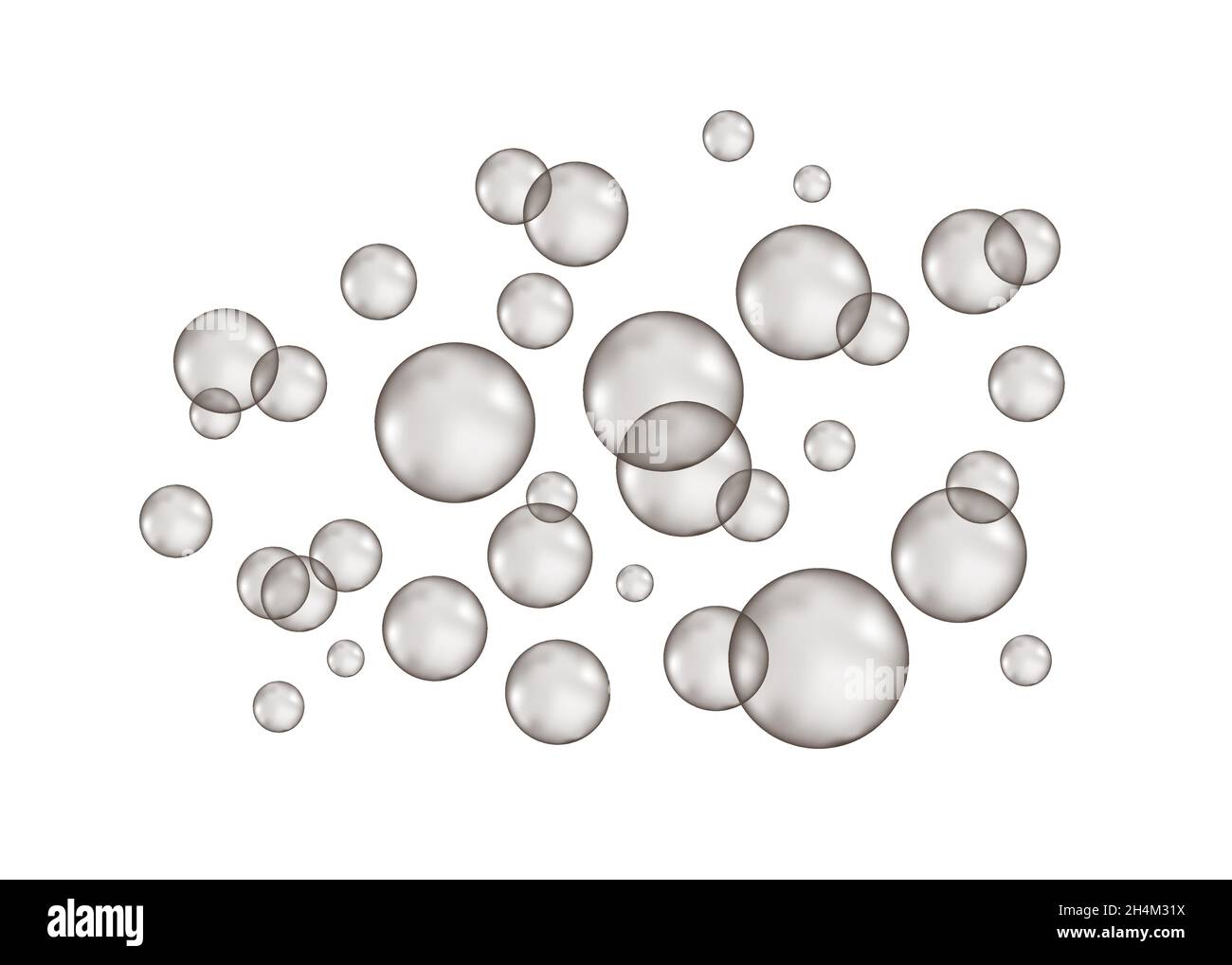 Fizz. Underwater fizzing air, water or oxygen bubbles on white ...