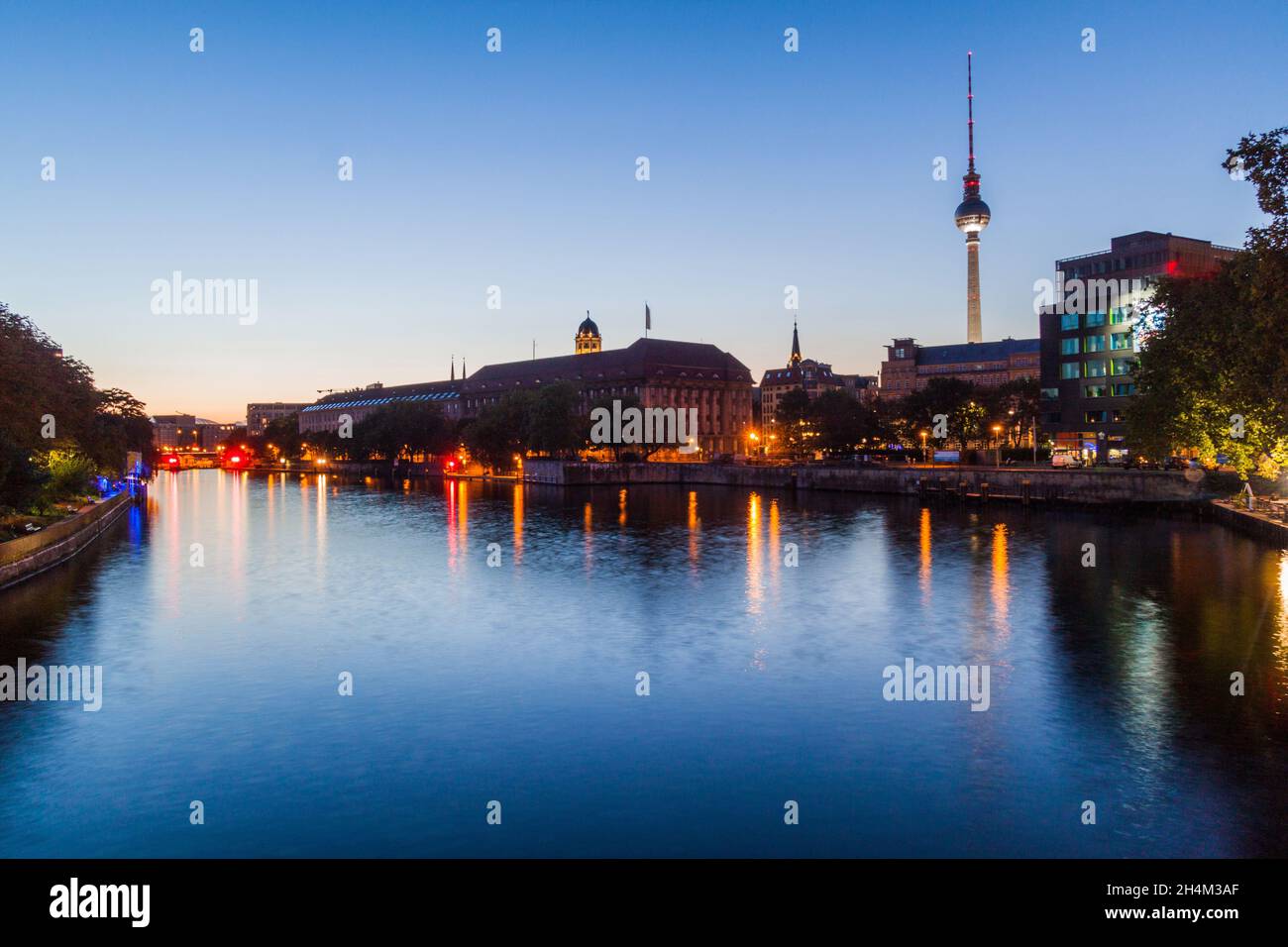 Skyline of Berlin with river Spree, Germany Stock Photo - Alamy