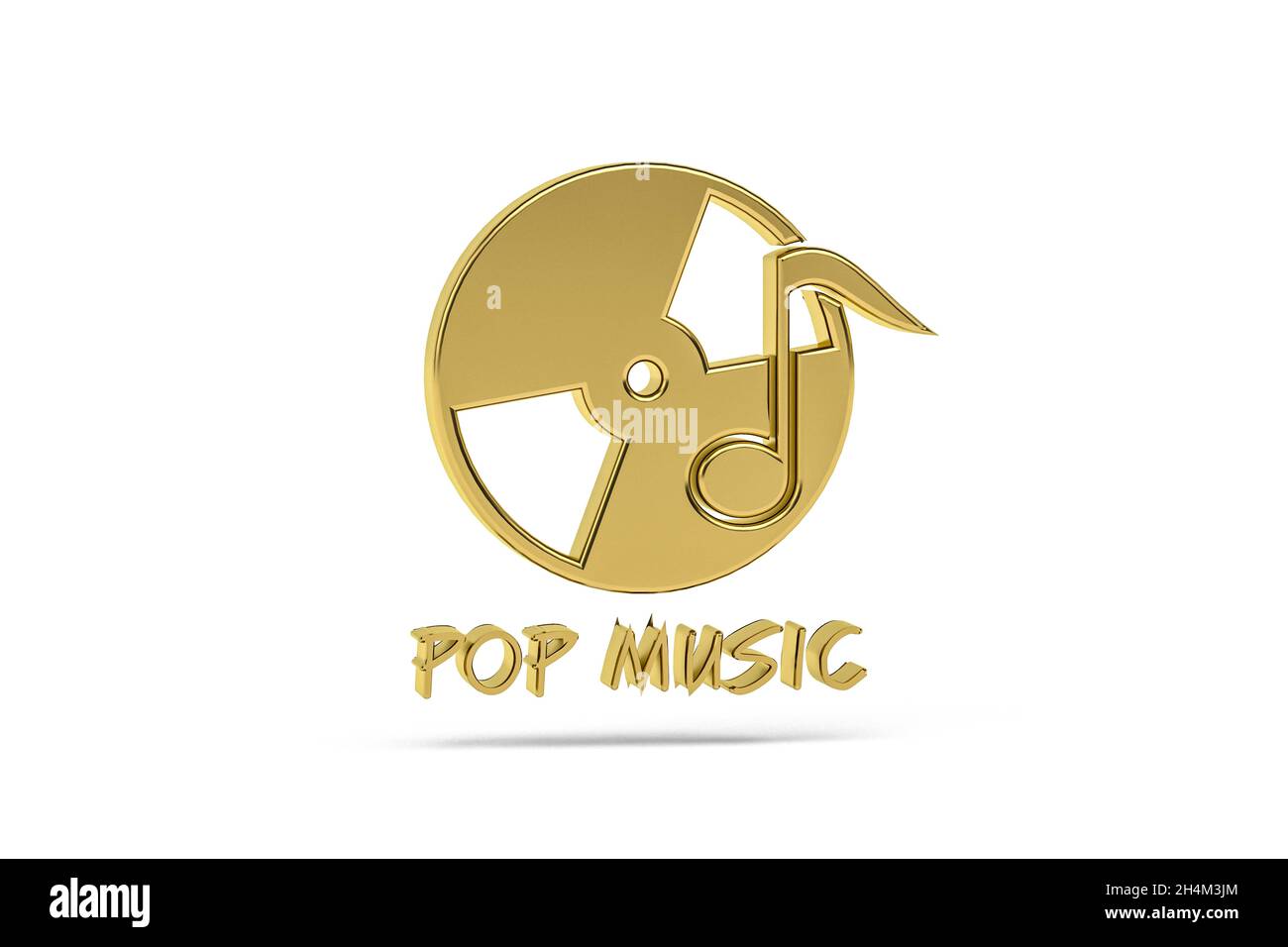 Golden 3d pop music icon isolated on white background - 3d render Stock ...