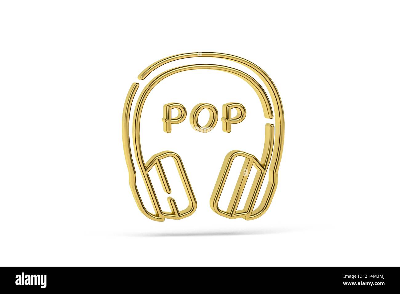 Golden 3d pop music icon isolated on white background - 3d render Stock ...