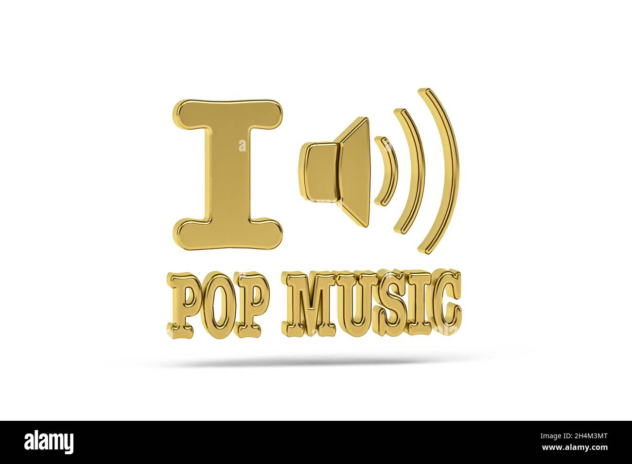 Golden 3d pop music icon isolated on white background - 3d render Stock ...