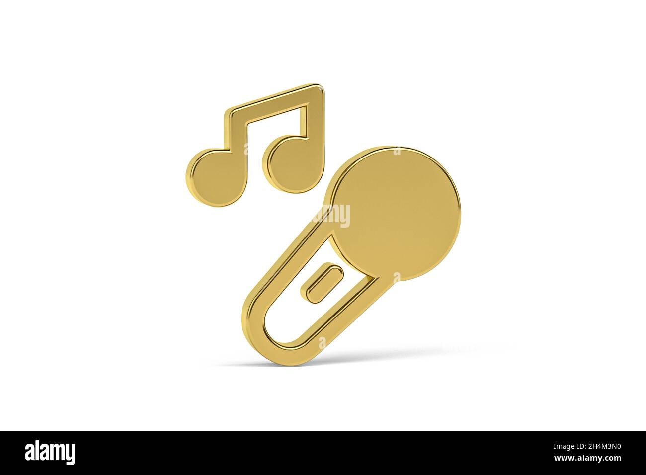 Golden 3d pop music icon isolated on white background - 3d render Stock ...