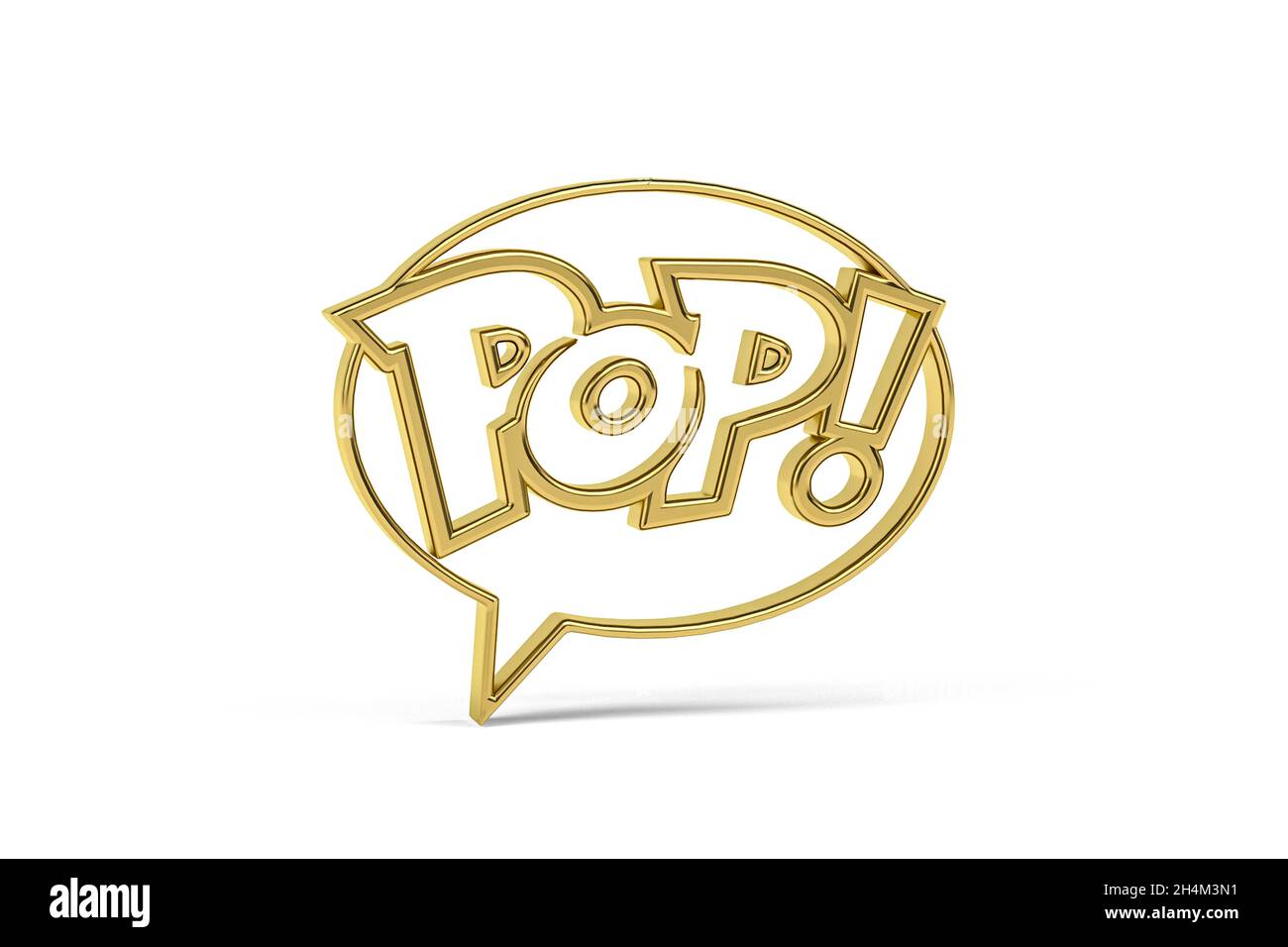 Golden 3d pop music icon isolated on white background - 3d render Stock ...