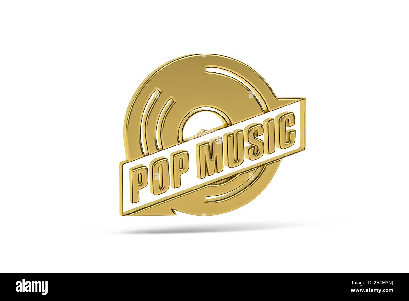 Golden 3d pop music icon isolated on white background - 3d render Stock ...