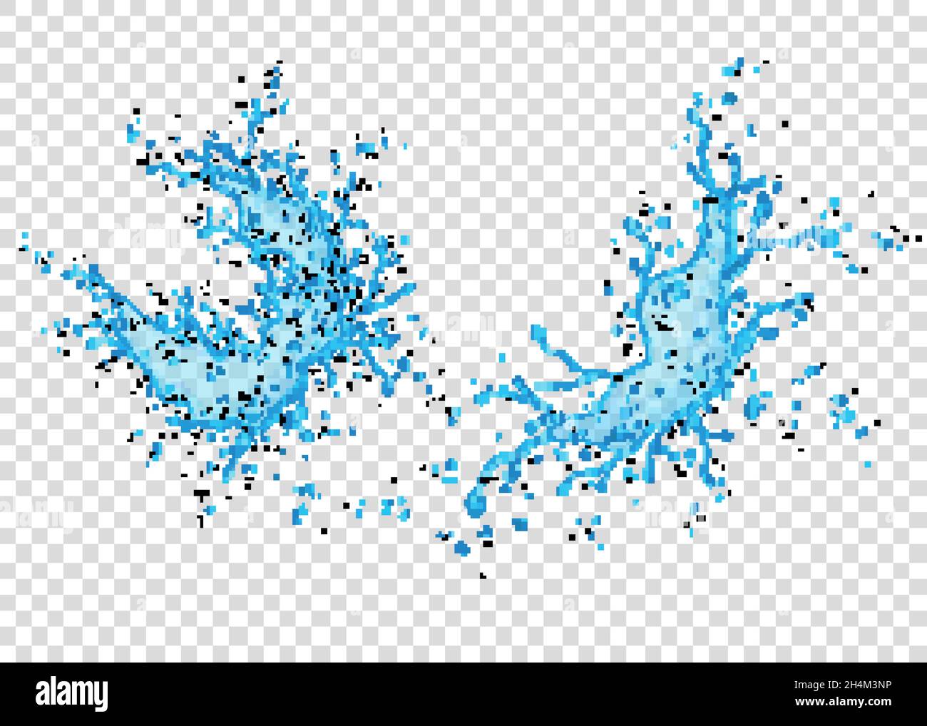 Realistic blue water splash isolated on transparent background. Vector texture Stock Vector ...