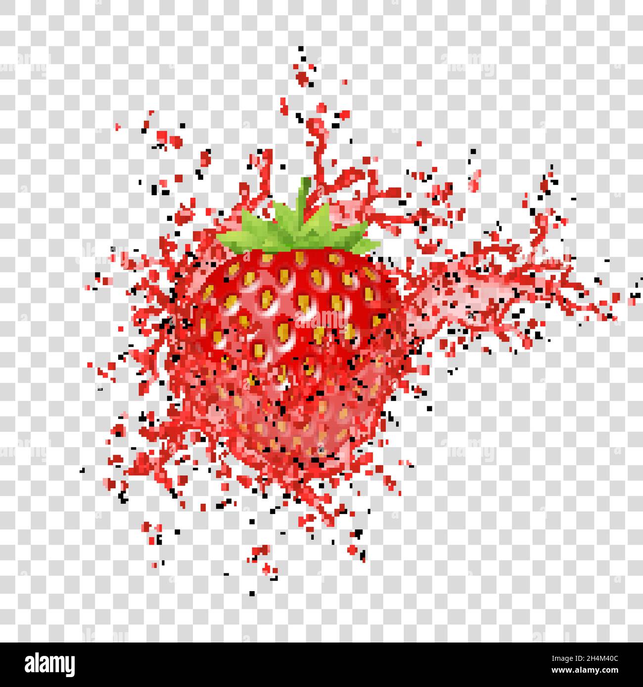 Strawberry juice splash. Realistic fresh berry. Vector Stock Vector ...