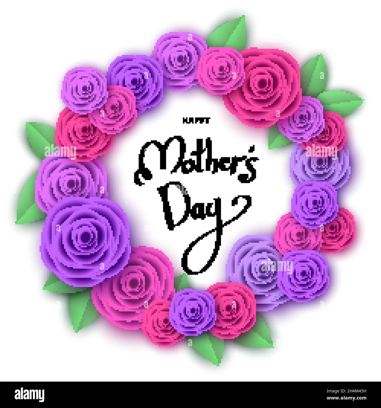 Happy Mothers Day Purple Roses