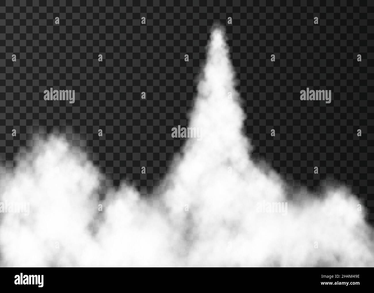 Smoke from space rocket launch. Foggy trail isolated on transparent ...