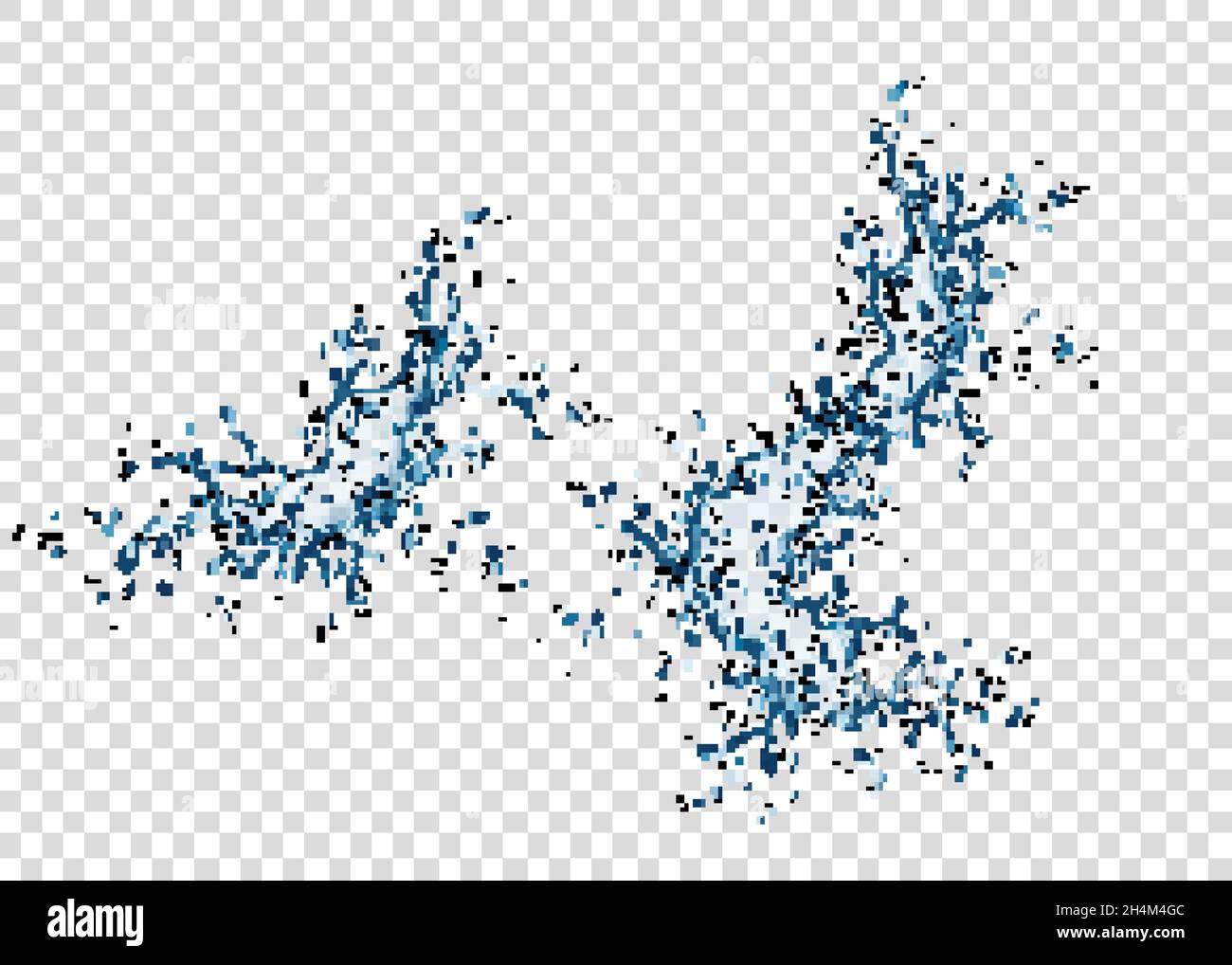 Realistic blue water splash and drops isolated on transparent background. Vector texture Stock ...