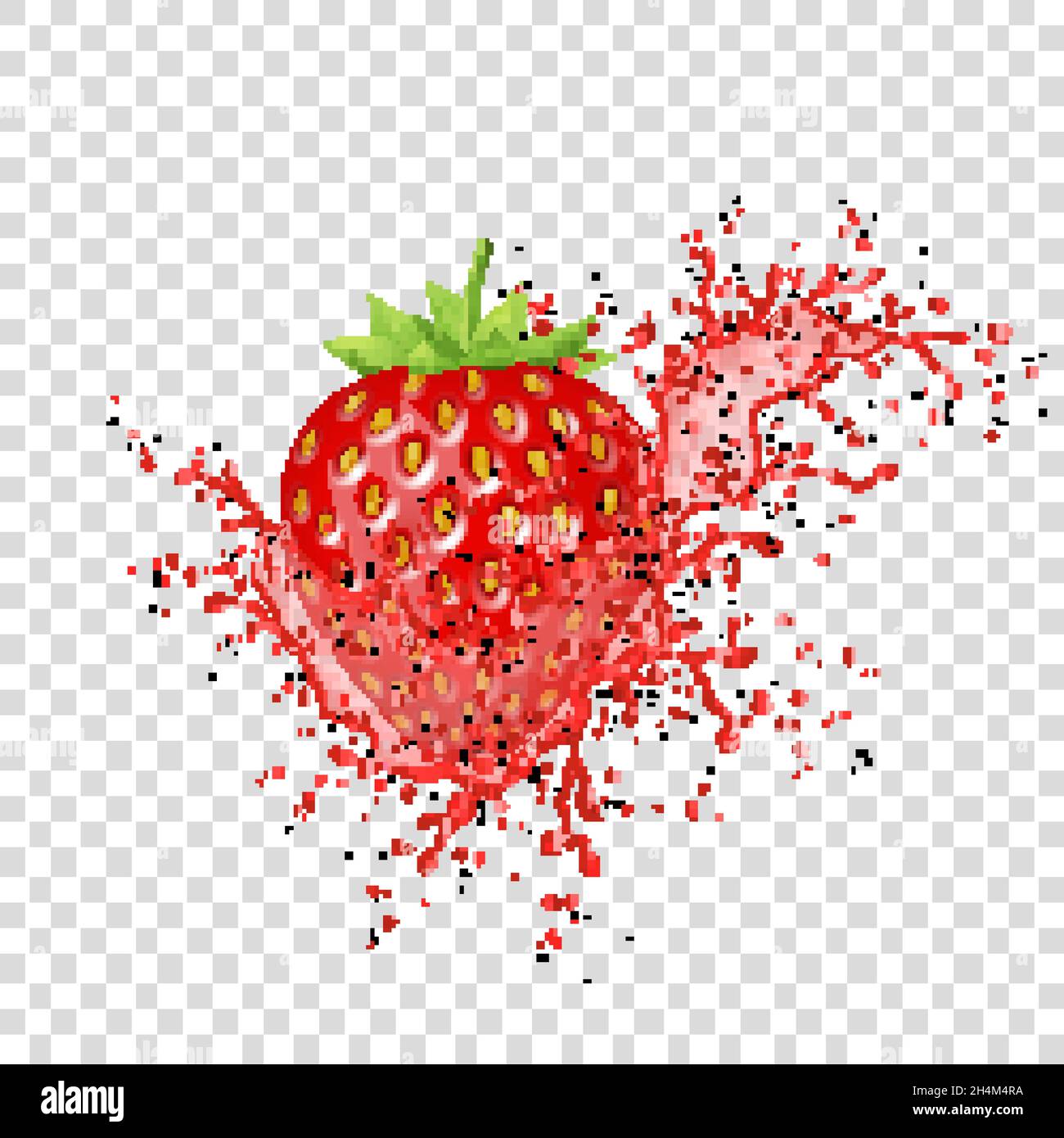 Strawberry juice splash. Realistic fruit. Vector Stock Vector Image ...
