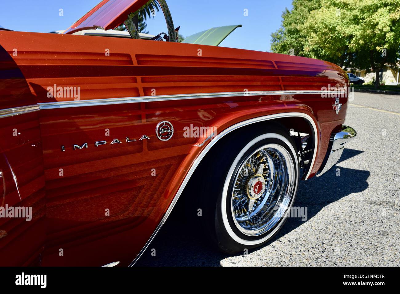 FRESNO, UNITED STATES - Oct 09, 2021: Closeup of silver engraved back ...