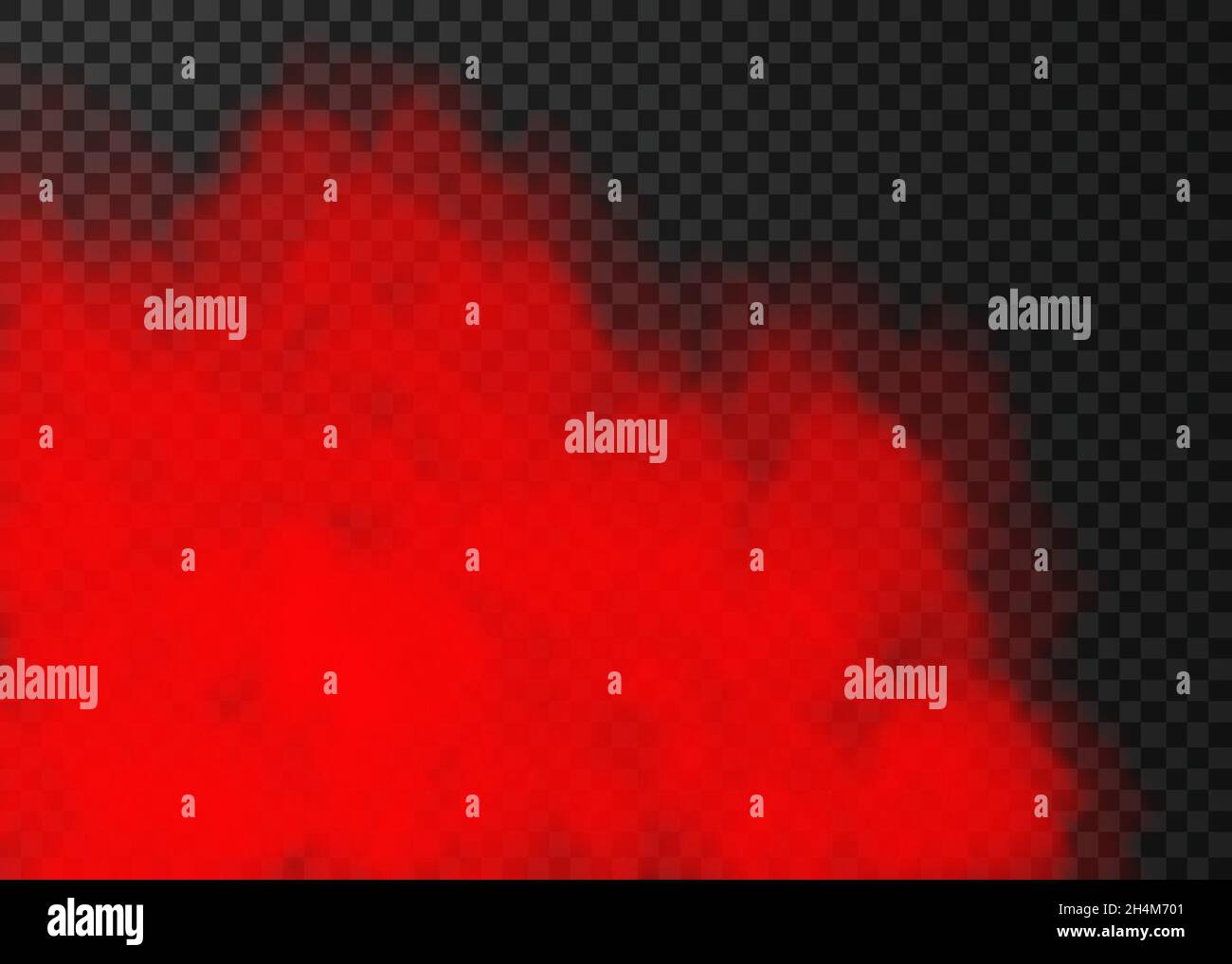 Red smoke isolated on transparent background. Steam special effect ...