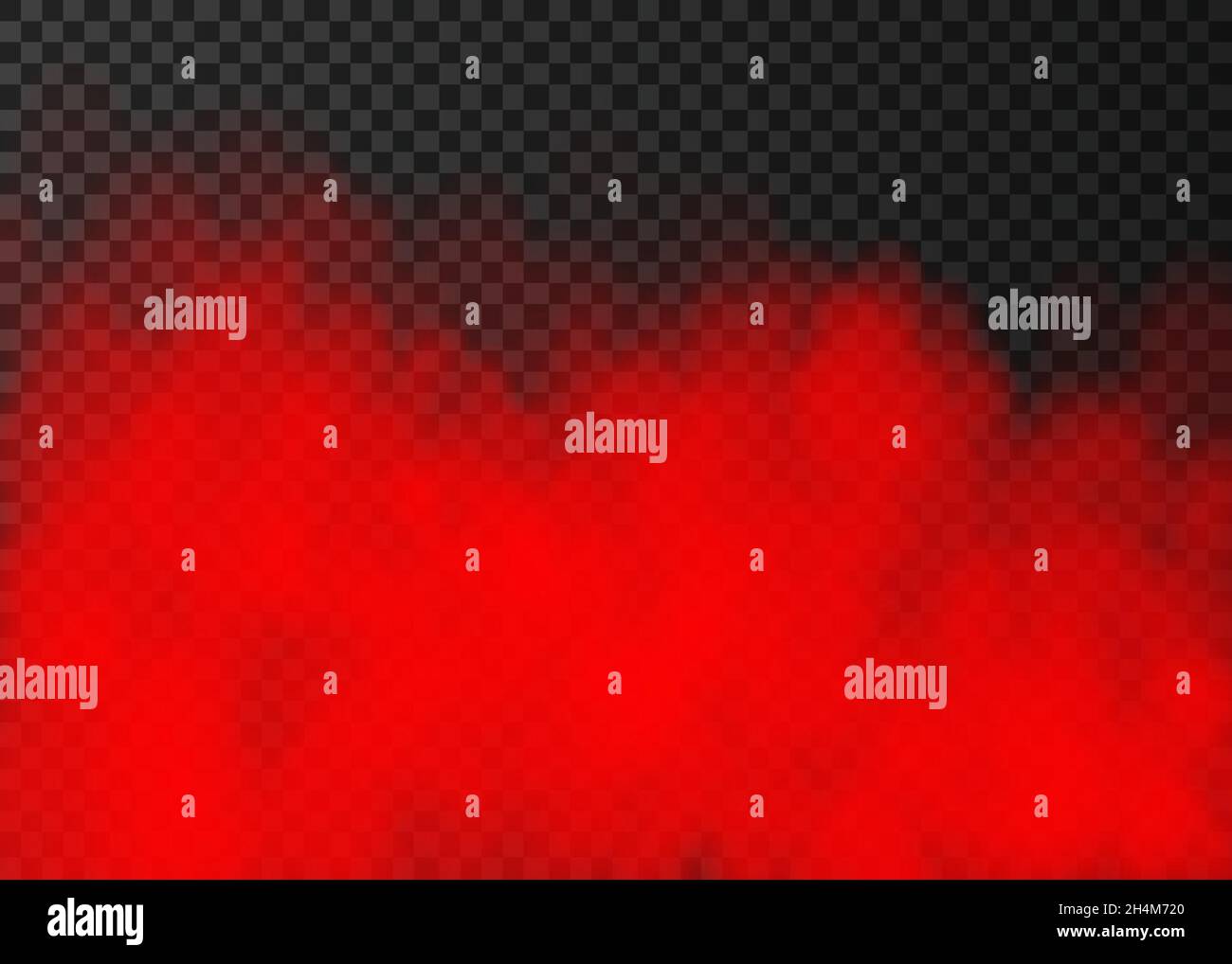 Red smoke isolated on transparent background. Steam special effect ...