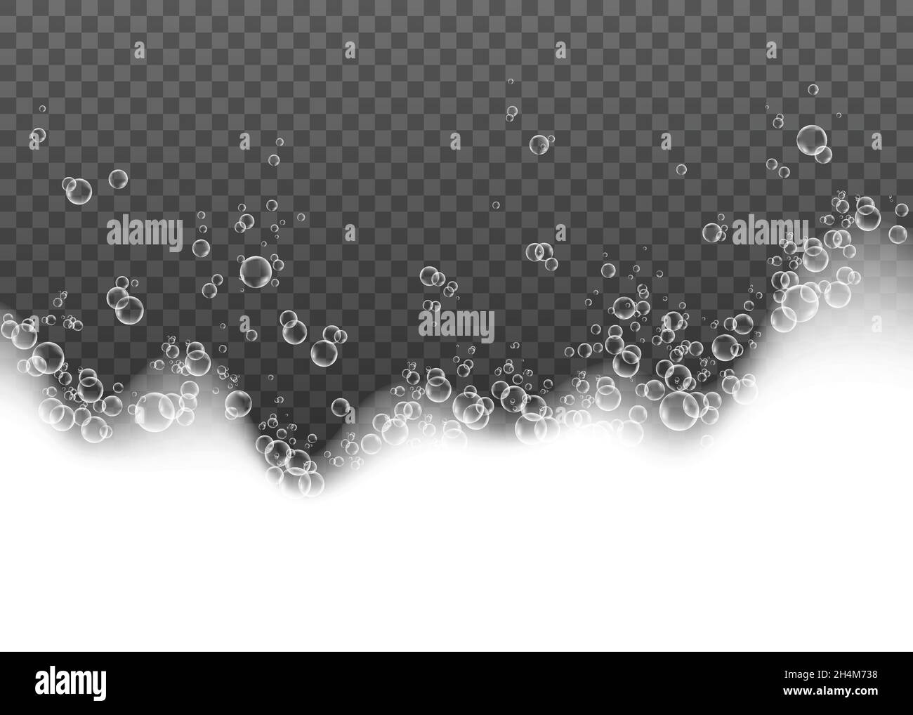 Foam effect with soap bubbles isolated on transparent background ...