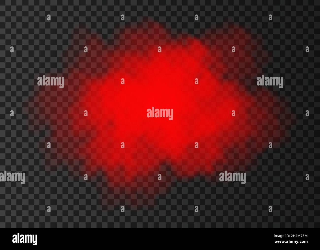 Red smoke cloud isolated on transparent background. Steam explosion ...