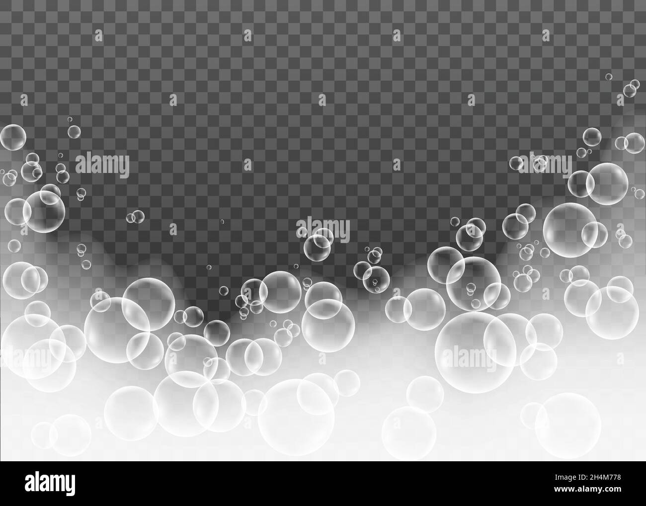 Foam isolated on transparent background. Soap or shampoo bubbles ...