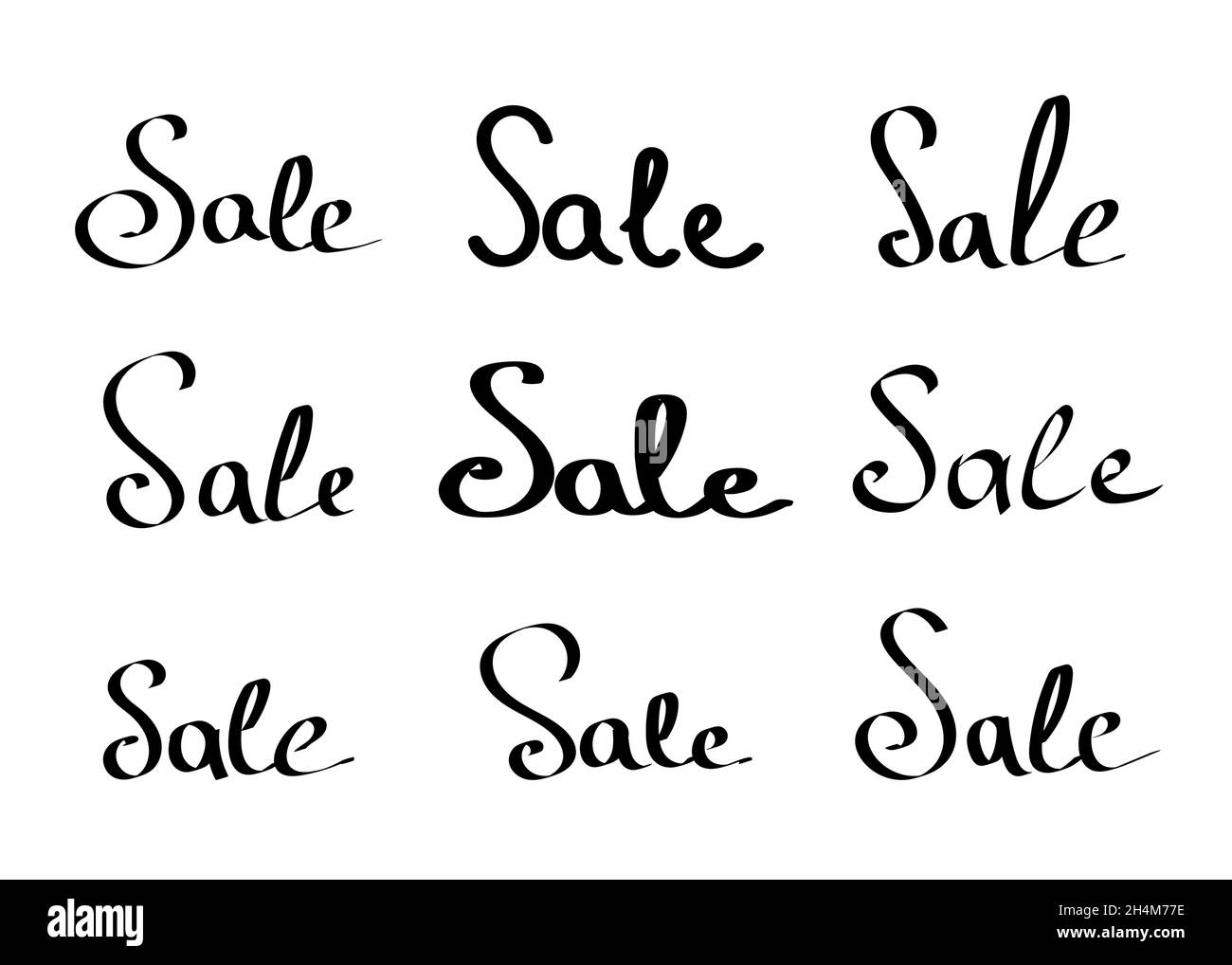 Sale. Hand lettering. Handwritten text. Set vector calligraphy for ...