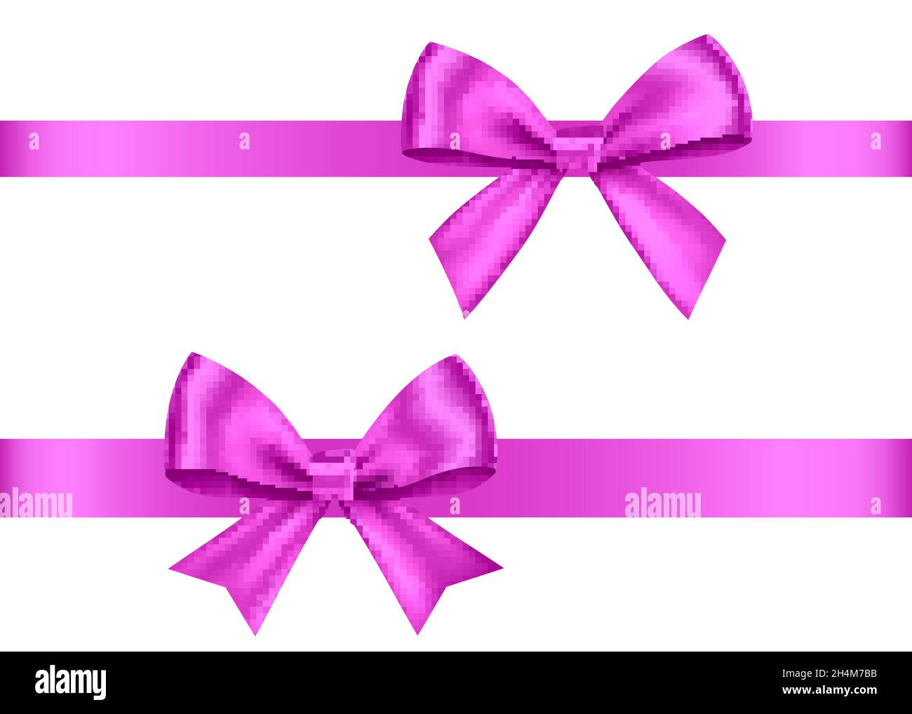 Purple gift bows set isolated on white background. Christmas, New Year ...