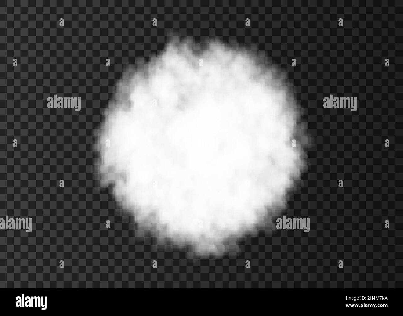 Explosion. White smoke circle. Spiral fog track isolated on transparent ...