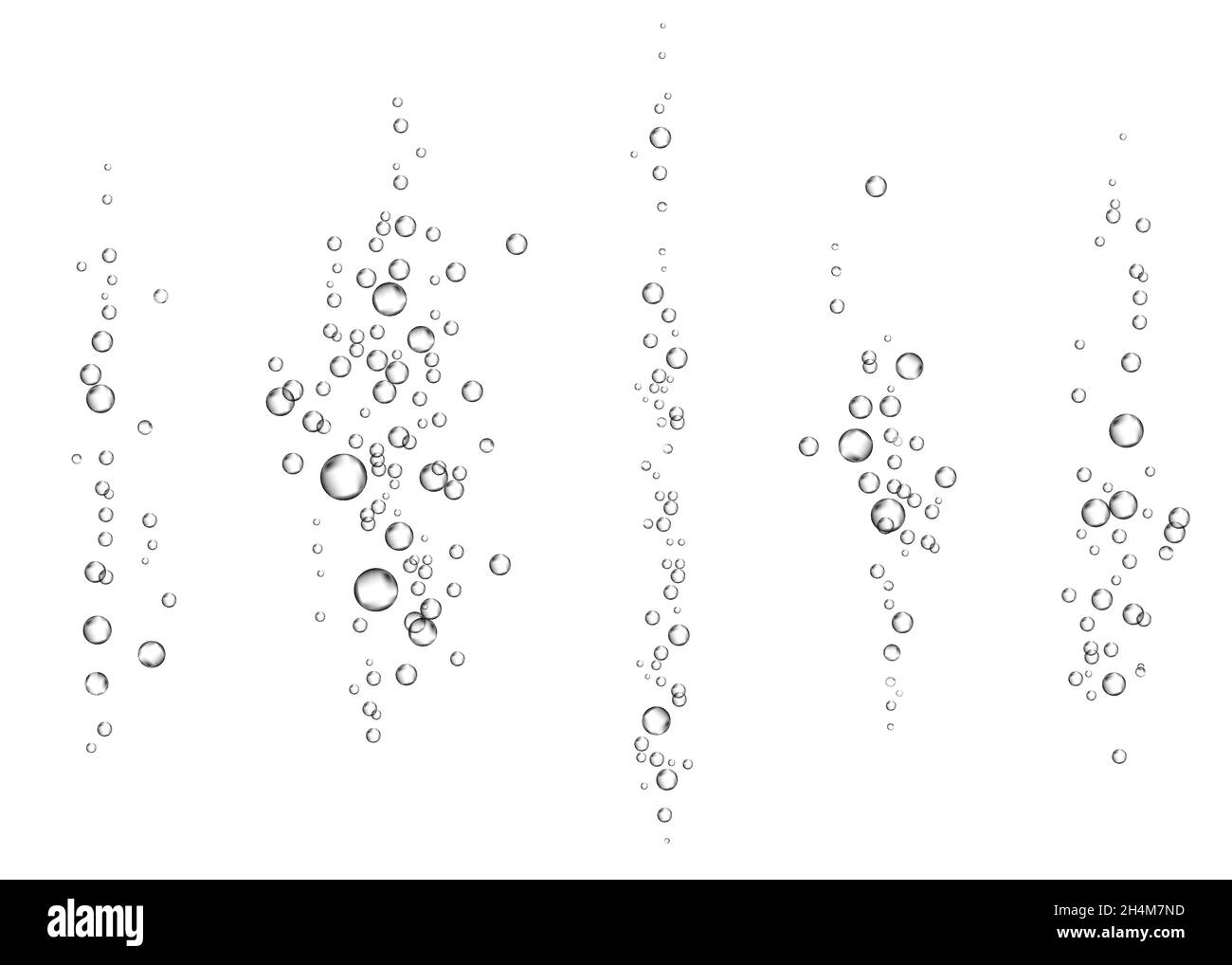 Effervescent drink. Underwater fizzing air bubbles on white background ...