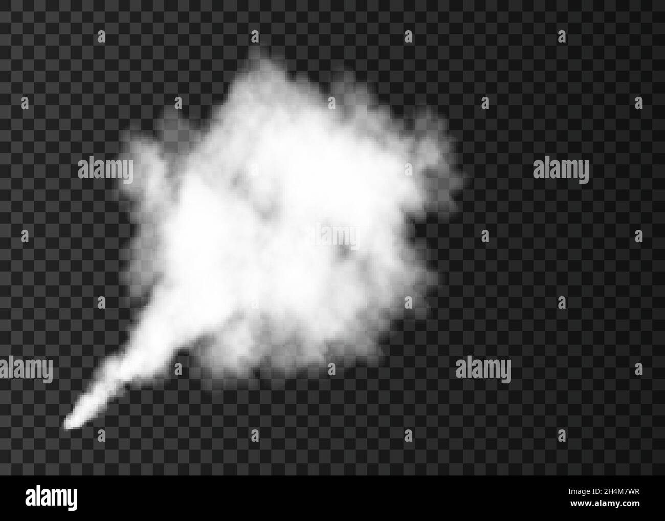 White smoke burst isolated on transparent background. Steam explosion ...