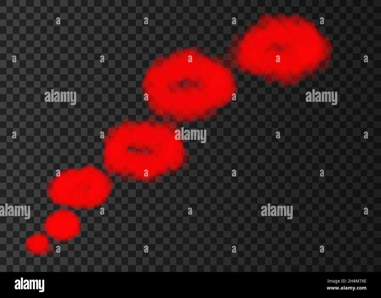 Red puff of smoke isolated on transparent background. Steam rings from ...