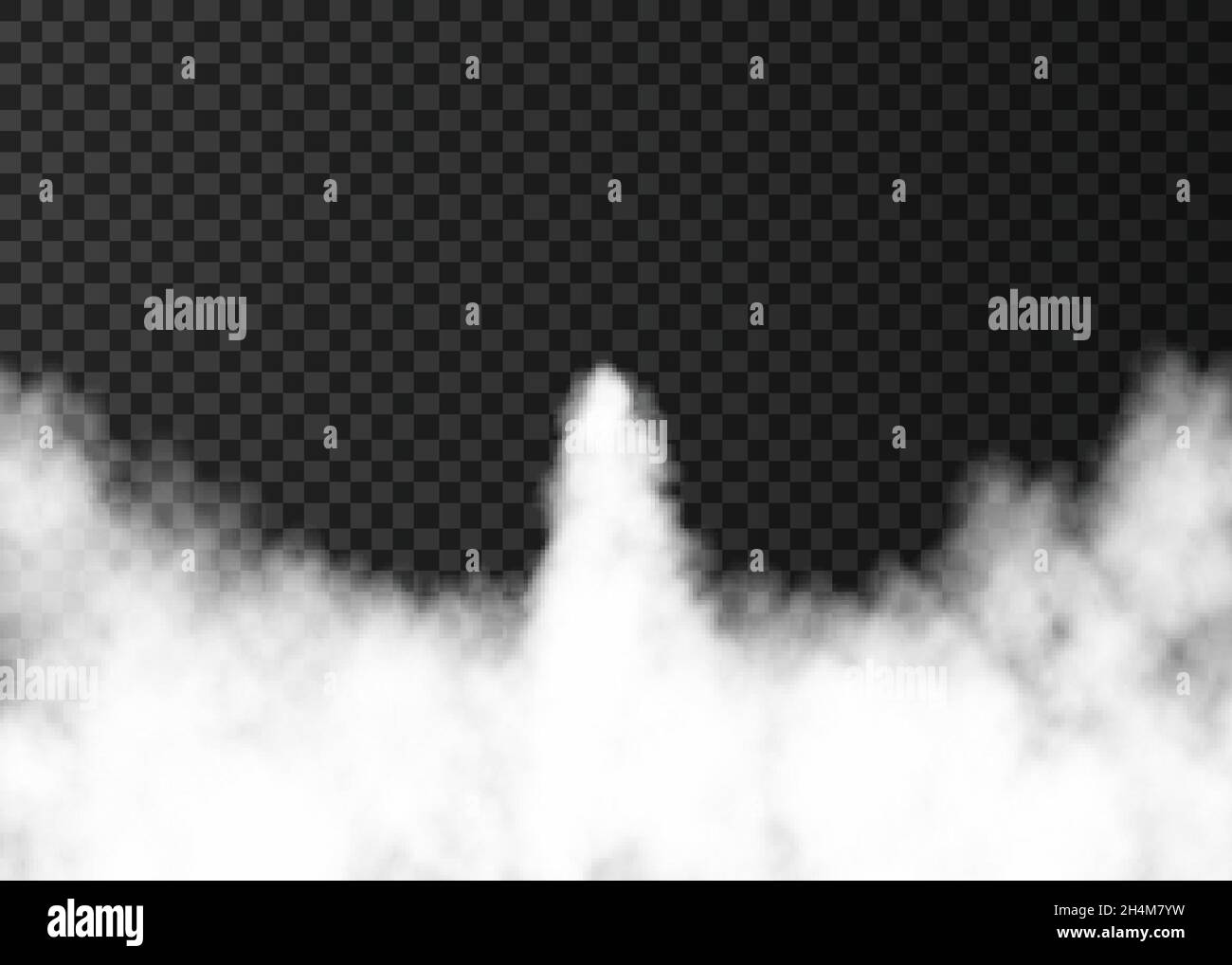 Smoke from space rocket launch. Foggy trail isolated on transparent ...