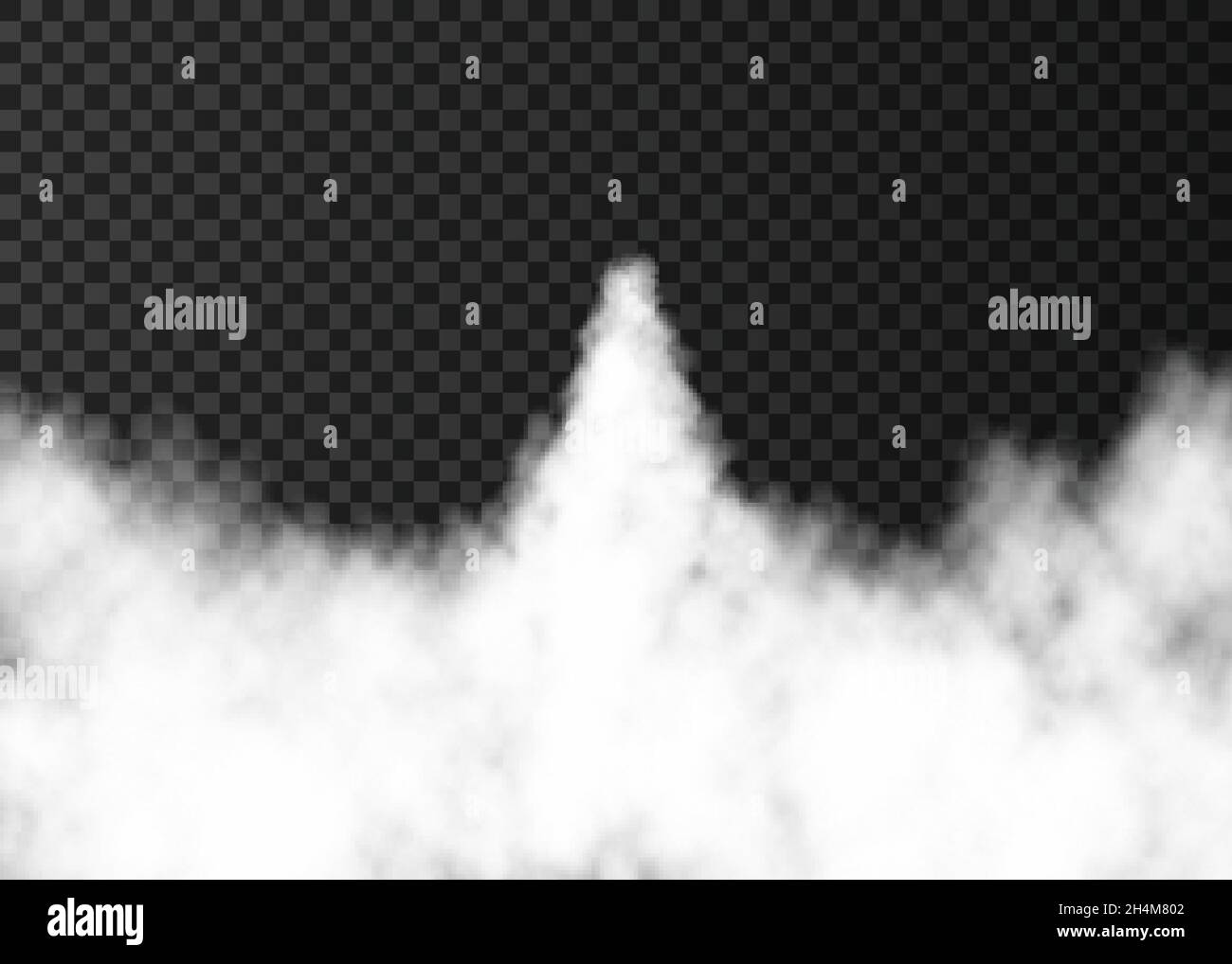 Smoke from space rocket launch. Foggy trail isolated on transparent ...