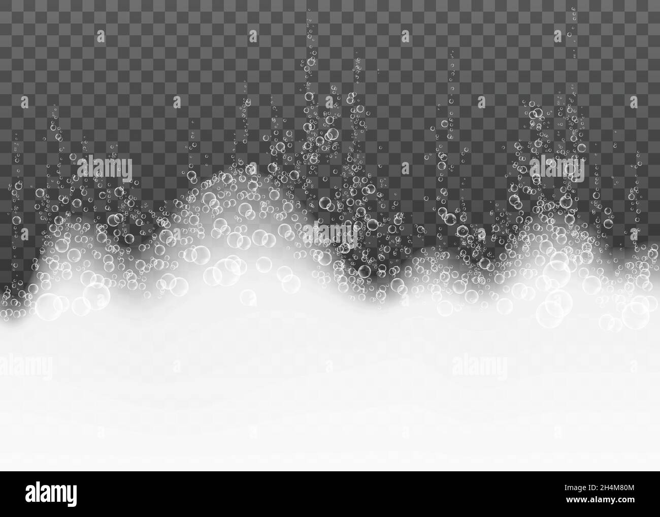 Bath foam with shampoo bubbles isolated on transparent background ...