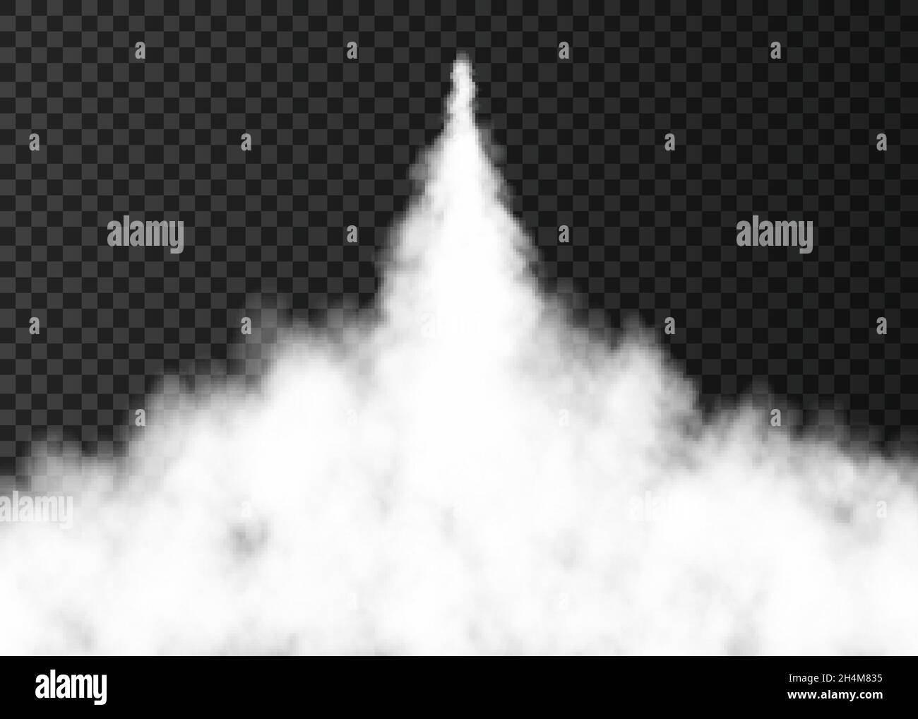 Smoke from space rocket launch. Foggy trail isolated on transparent ...