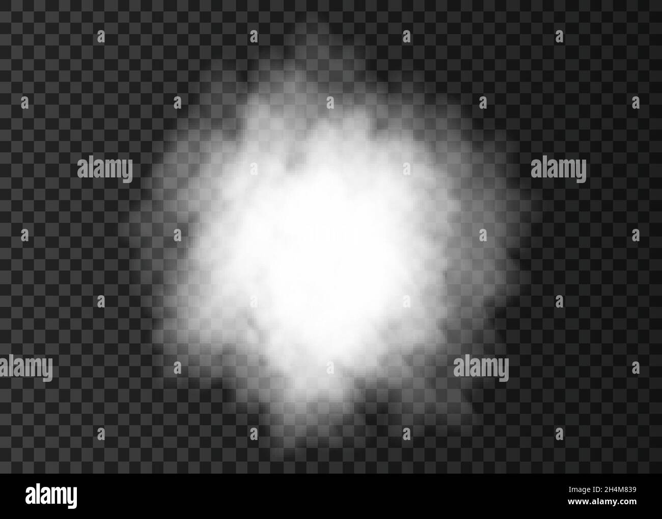 Explosion. White smoke circle. Spiral fog track isolated on transparent ...