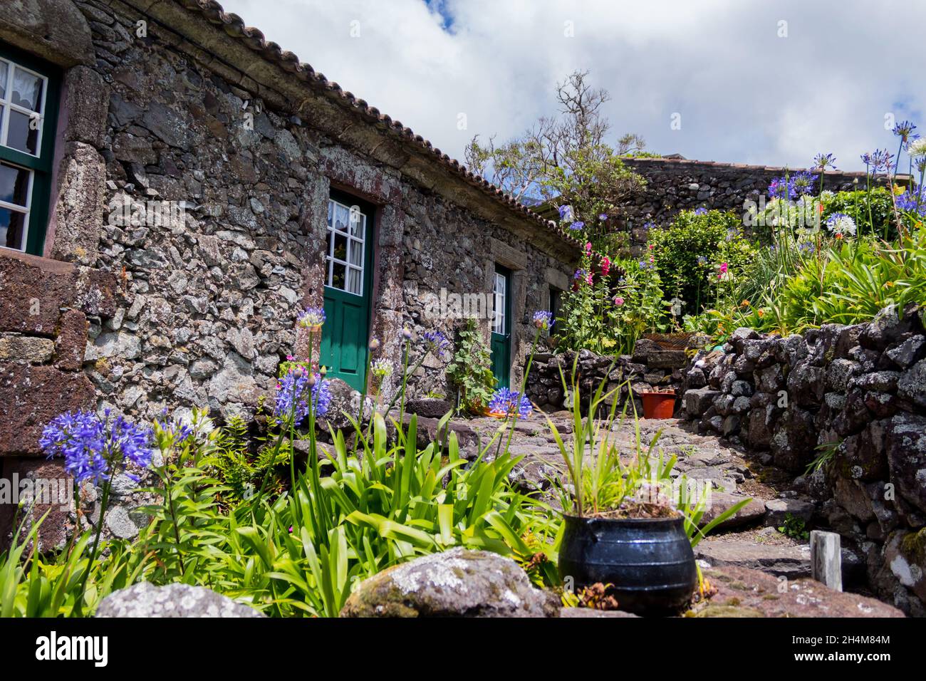 Old typical house in Fajazinha on Flores island in the Azores. Portugal ...