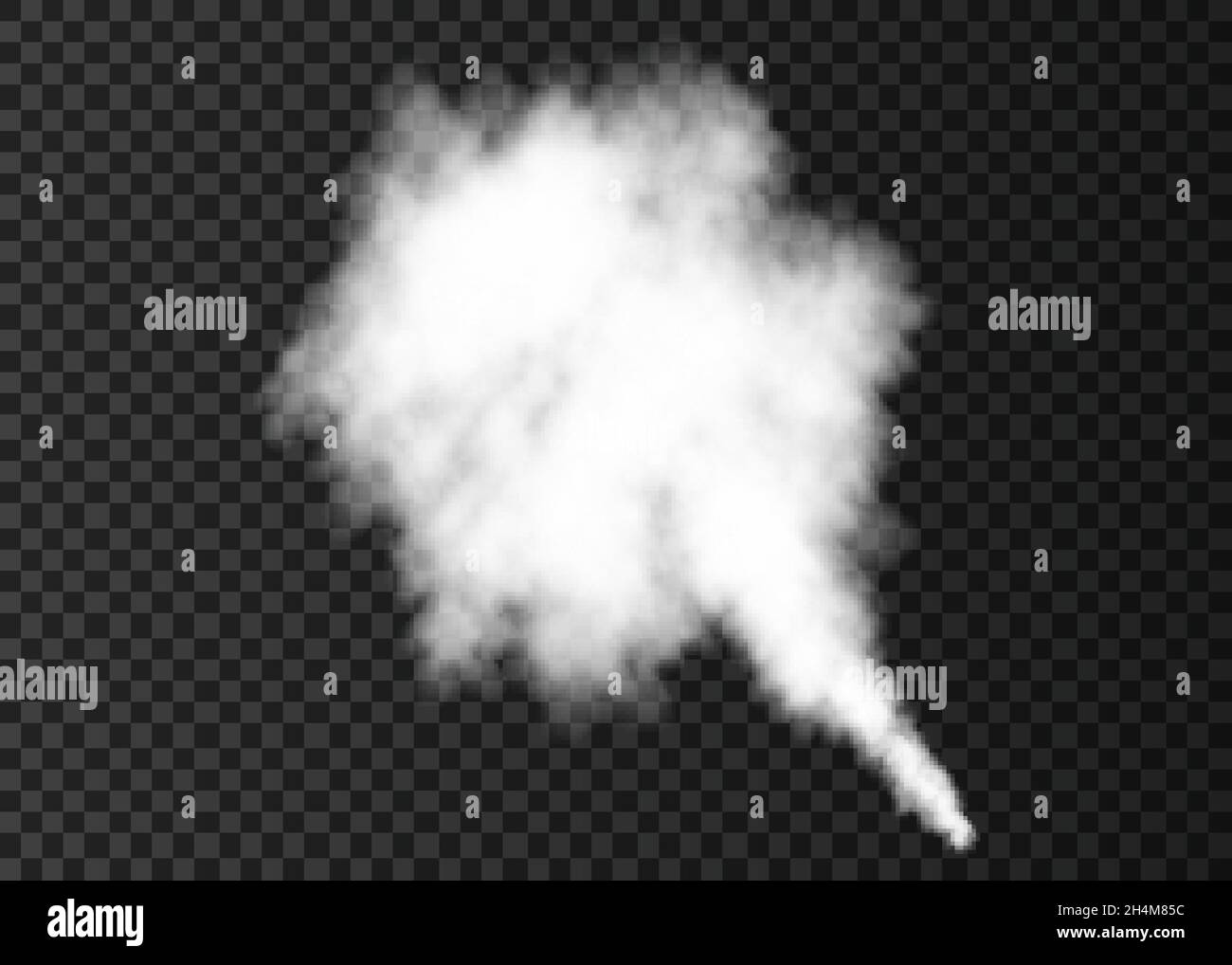 White smoke burst isolated on transparent background. Steam explosion ...