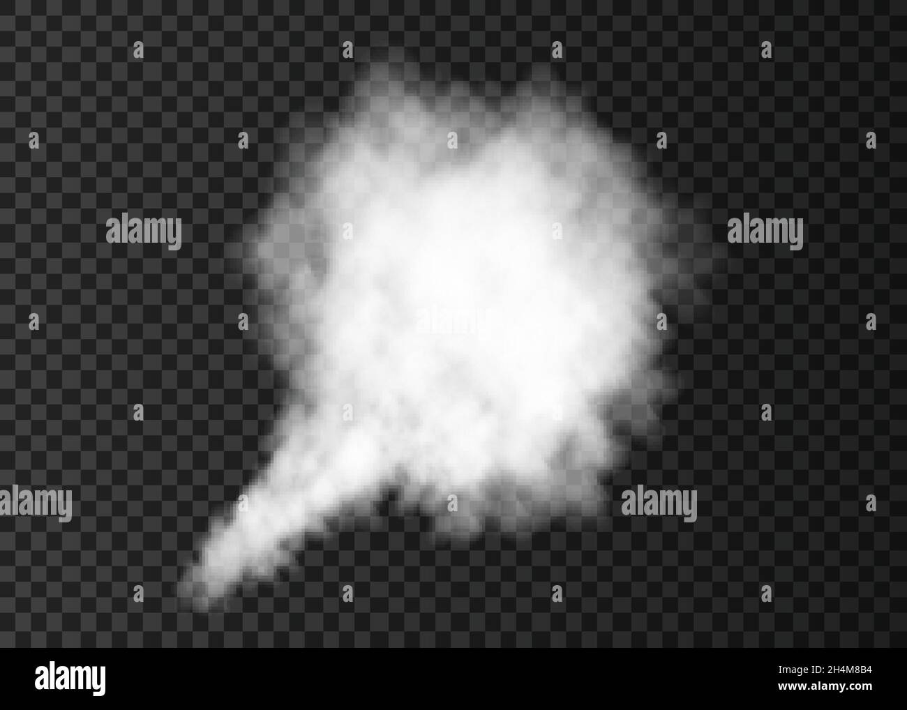 White smoke burst isolated on transparent background. Steam explosion ...